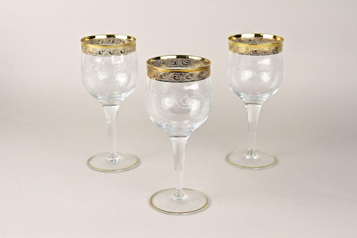 Vintage Murano Wine Glasses with Gold Rim, 1940, Set of 6 for sale at ...