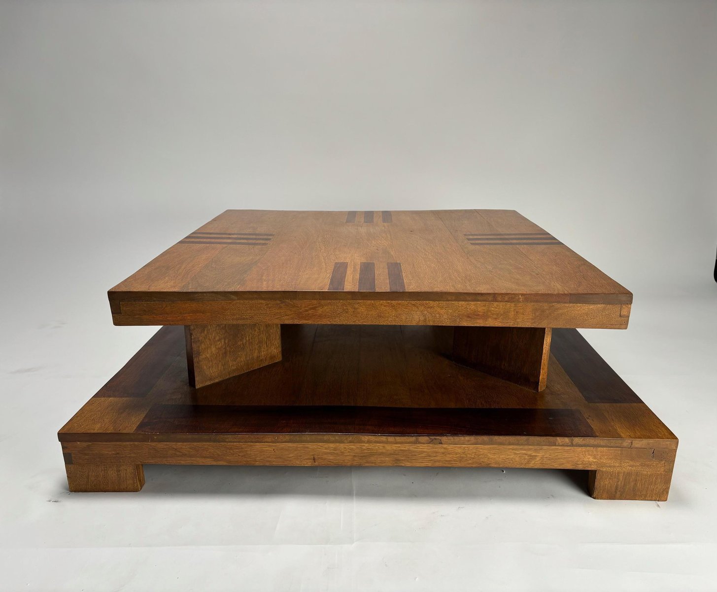Sculptural Décon Coffee Table in Wood, Italy, 1970s for sale at Pamono