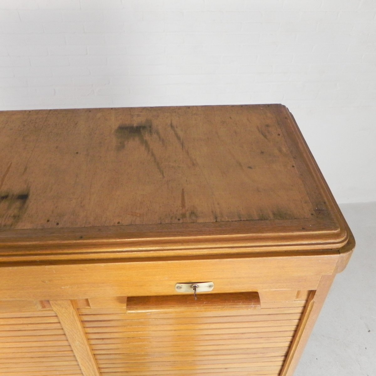 Oak Roller Shutter Box, 1930s for sale at Pamono