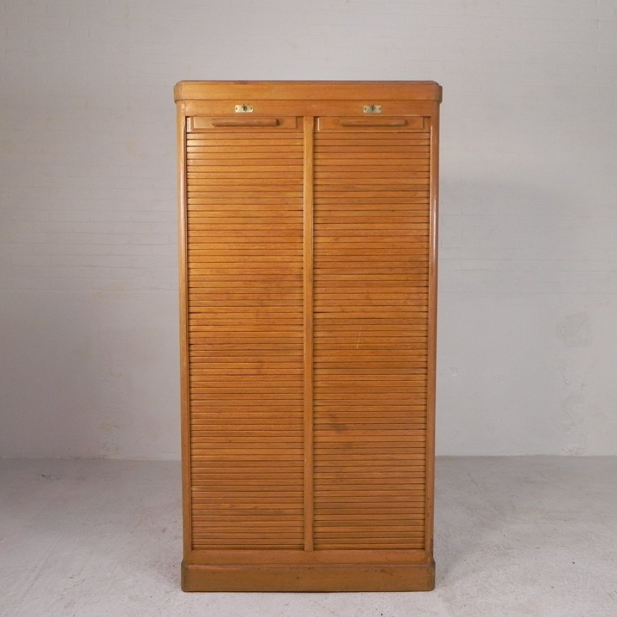 Oak Roller Shutter Box, 1930s for sale at Pamono