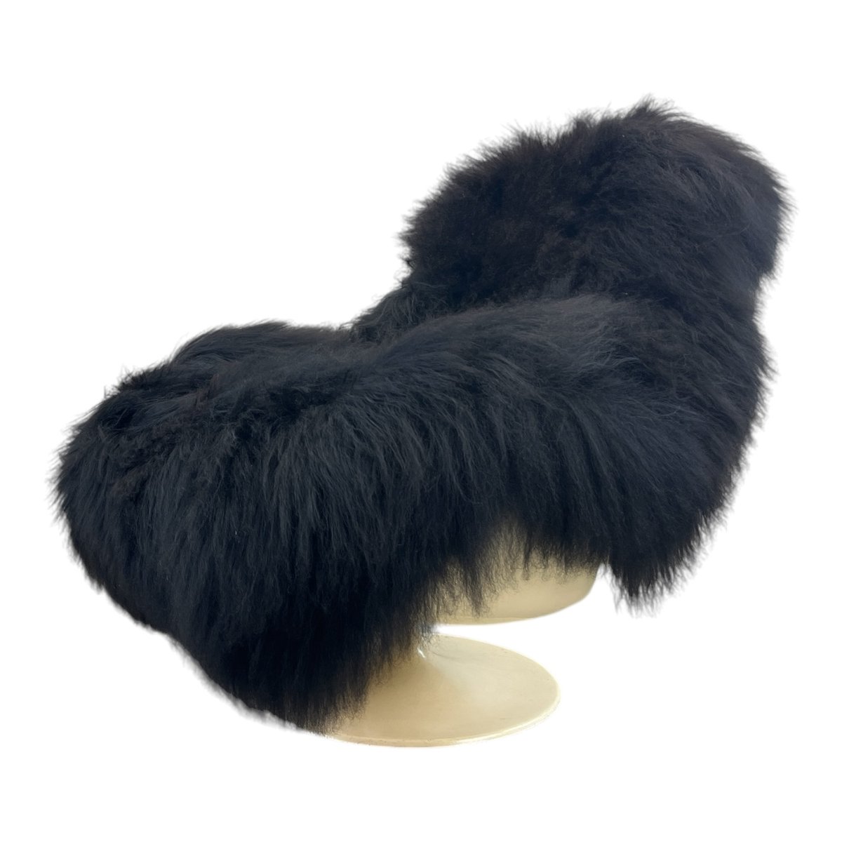 Vintage Star Maidens Sheepskin Swivel Chair from Lurashell, 1971 for ...