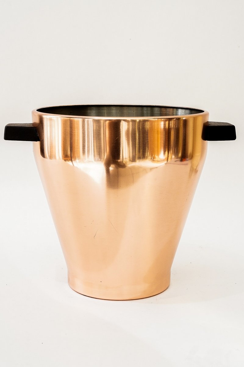 Swiss Champagne Bucket in Copper, 1920s for sale at Pamono