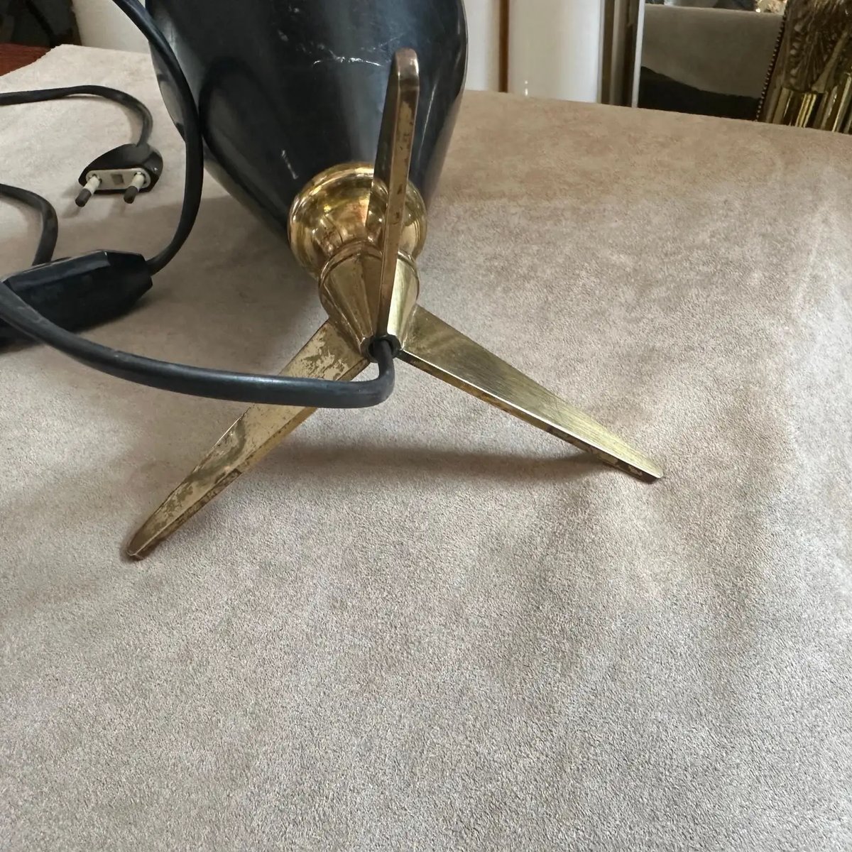 Mid-Century Modern Sputnik Desk Lamp in Black Aluminum and Brass, 1950s ...