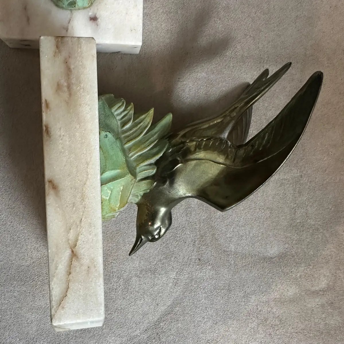 Vintage Art Deco French Metal and Marble Birds Bookends, 1930s, Set of ...