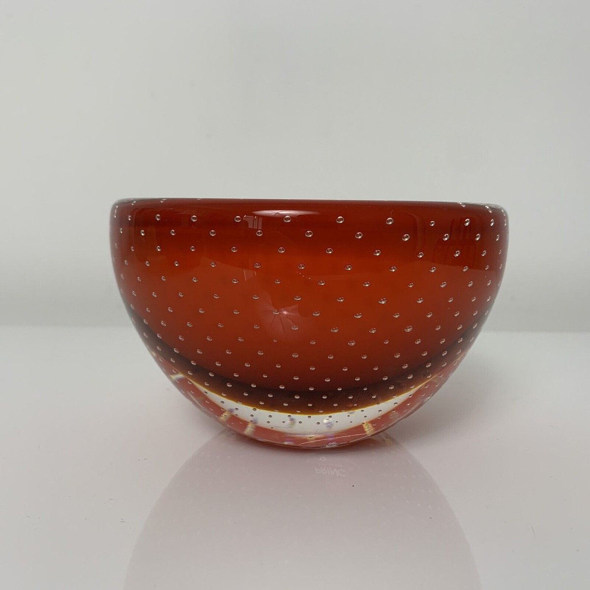 Empty Pocket Ashtray in Controlled Bubble Glass Princ Art Glass for ...