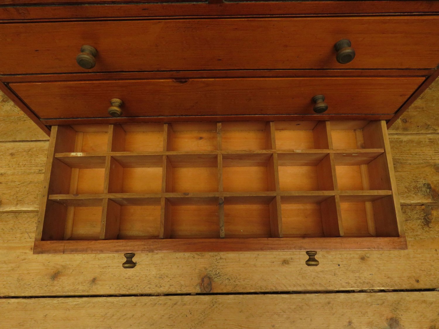 Vintage Pine Bank of Drawers, 1890s for sale at Pamono