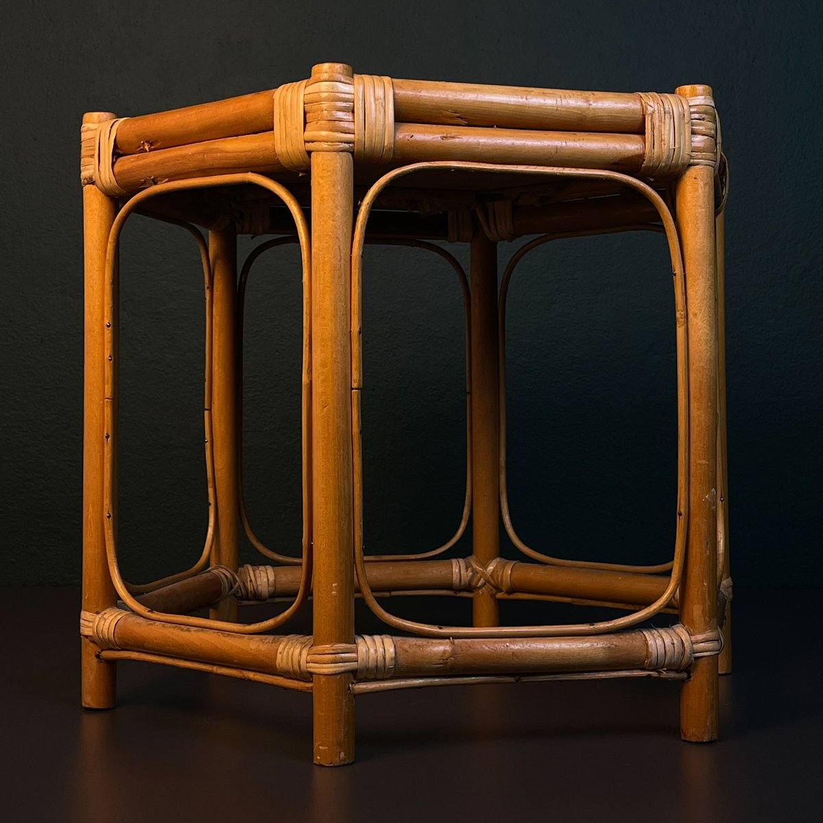 Vintage Italian Rattan Coffee Table, 1960s for sale at Pamono