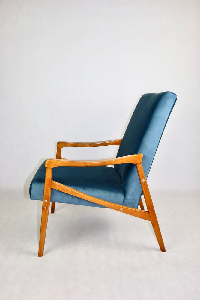 Czech Model Armchair in Ocean Blue attributed to Jiri Jiroutek, 1970s ...