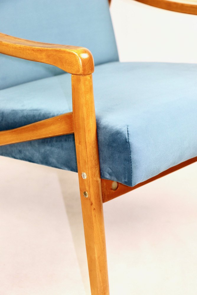 Czech Model Armchair in Ocean Blue attributed to Jiri Jiroutek, 1970s ...