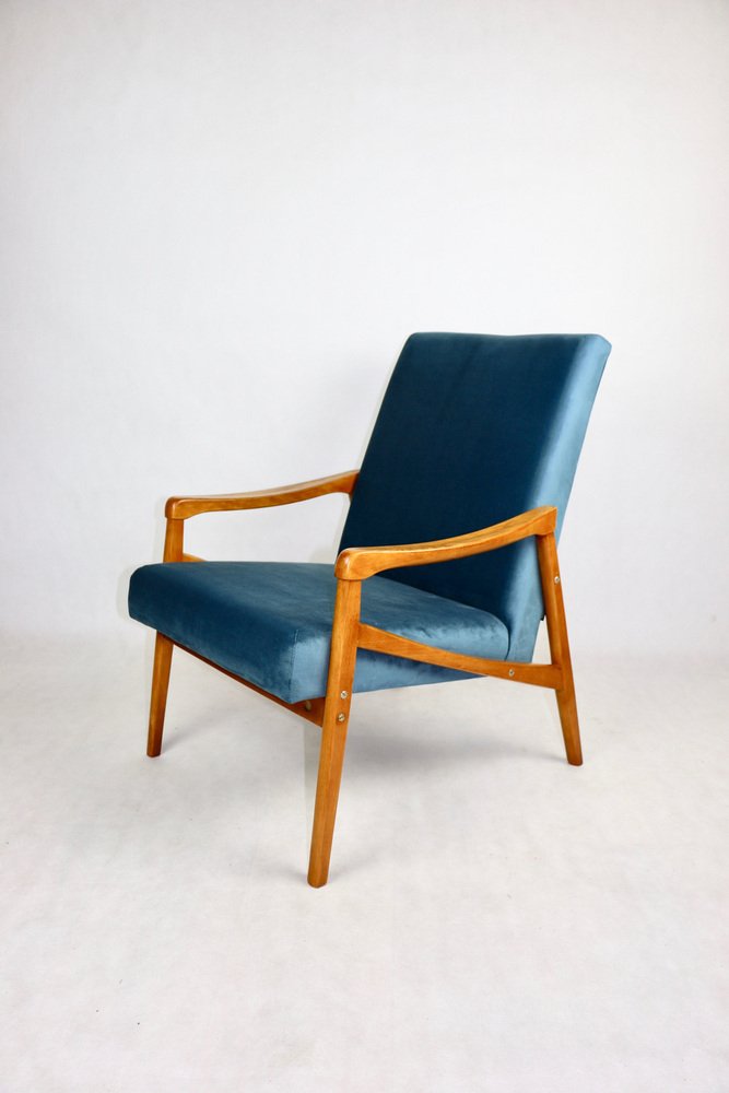 Czech Model Armchair in Ocean Blue attributed to Jiri Jiroutek, 1970s ...