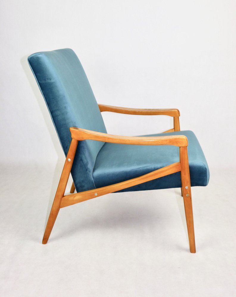 Czech Model Armchair in Ocean Blue attributed to Jiri Jiroutek, 1970s ...