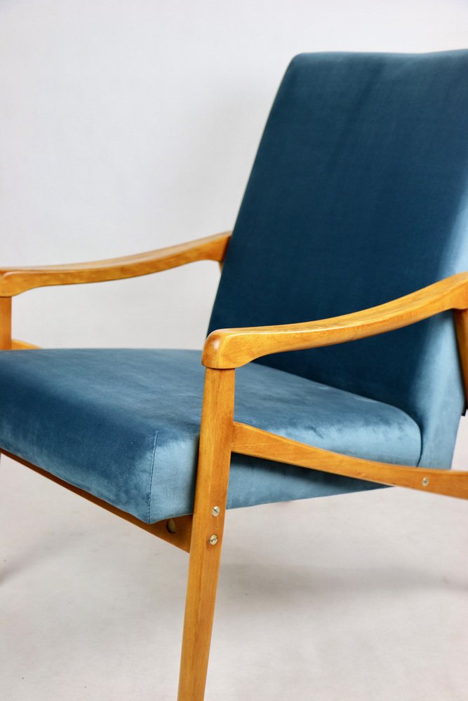 Czech Model Armchair in Ocean Blue attributed to Jiri Jiroutek, 1970s ...