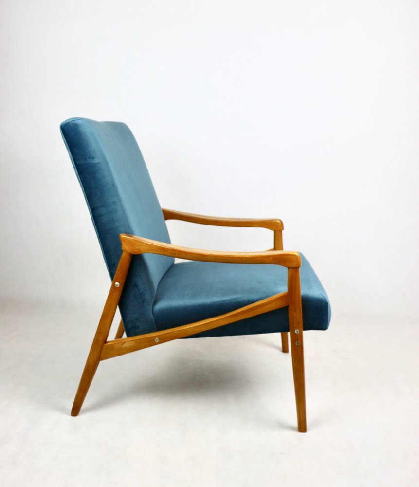 Czech Model Armchair in Ocean Blue attributed to Jiri Jiroutek, 1970s ...
