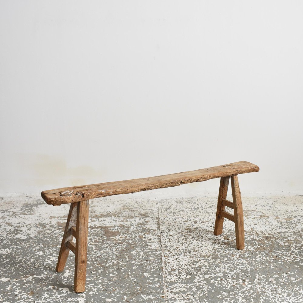Antique Rustic Elm Pig Bench for sale at Pamono