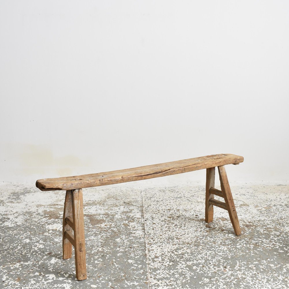 Antique Rustic Elm Pig Bench for sale at Pamono