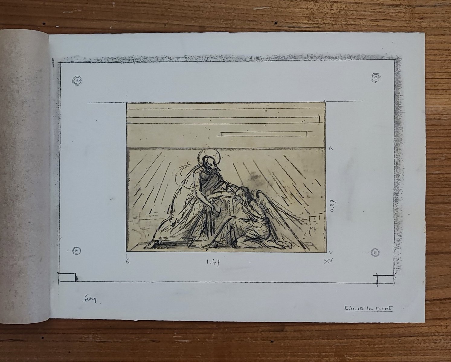 Henri Fehr, Etude de scène biblique, Crayon on Paper for sale at Pamono