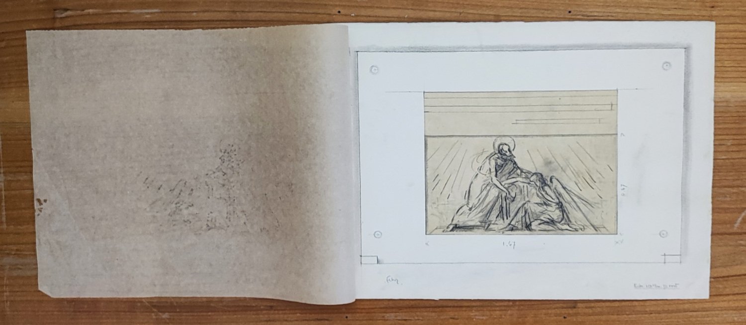 Henri Fehr, Etude de scène biblique, Crayon on Paper for sale at Pamono