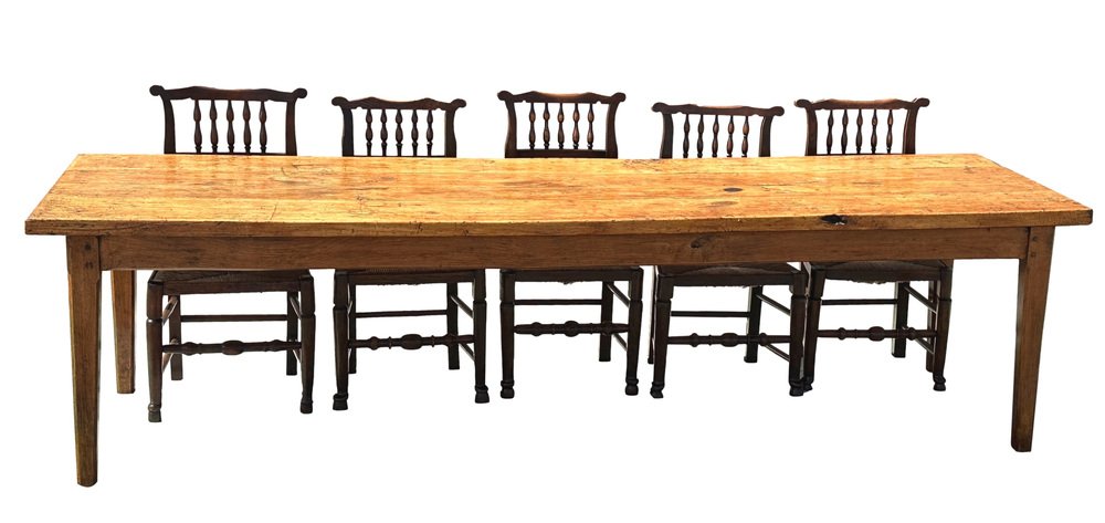 Large 19th Century Farmhouse Kitchen Dining Table, 1830 for sale at Pamono