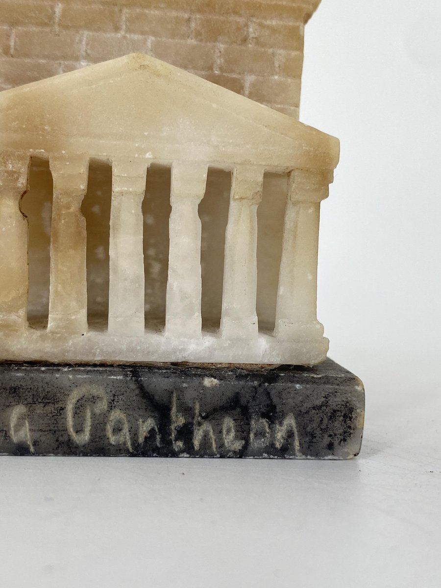Hand-Carved Miniature Alabaster Model of the Pantheon in Rome, 1900 for ...