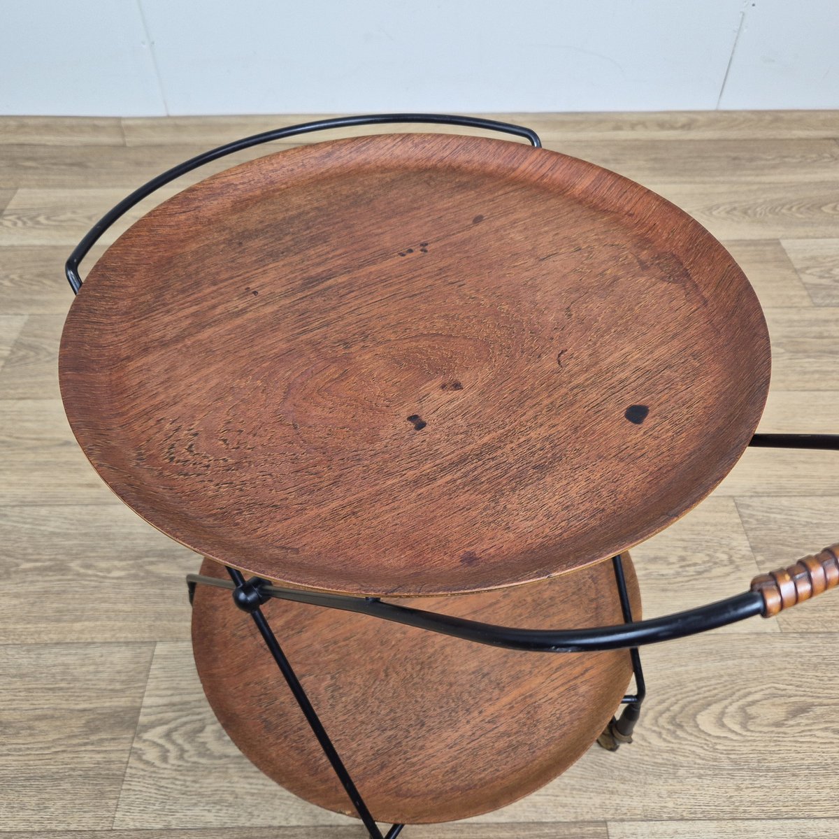 Mid-Century Bar Cart with Teak Tablet by Paul Nagel for Jie Gantofta ...