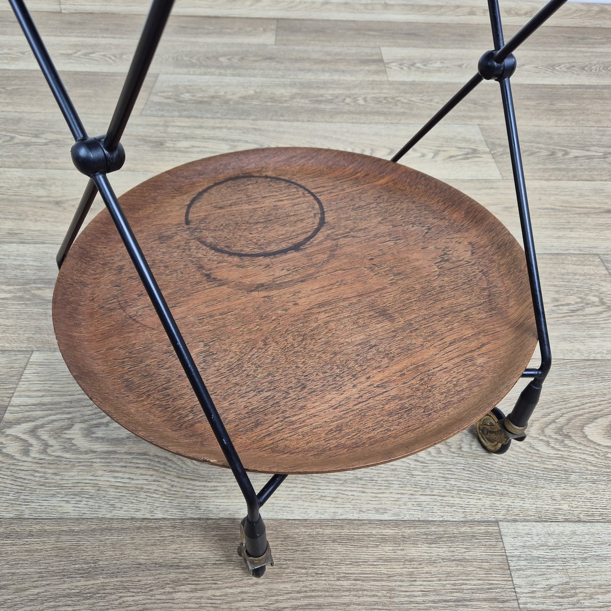 Mid-Century Bar Cart with Teak Tablet by Paul Nagel for Jie Gantofta ...