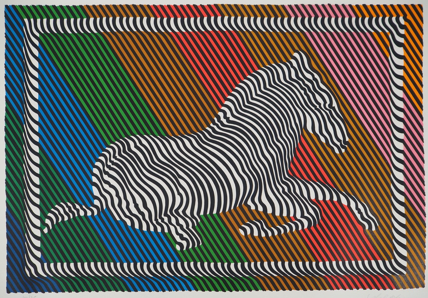Victor Vasarely, Kinetic Composition, Zebra, Original Screenprint for ...