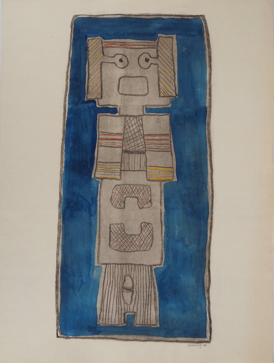 Jacques Soisson, Totem, Original Watercolor for sale at Pamono