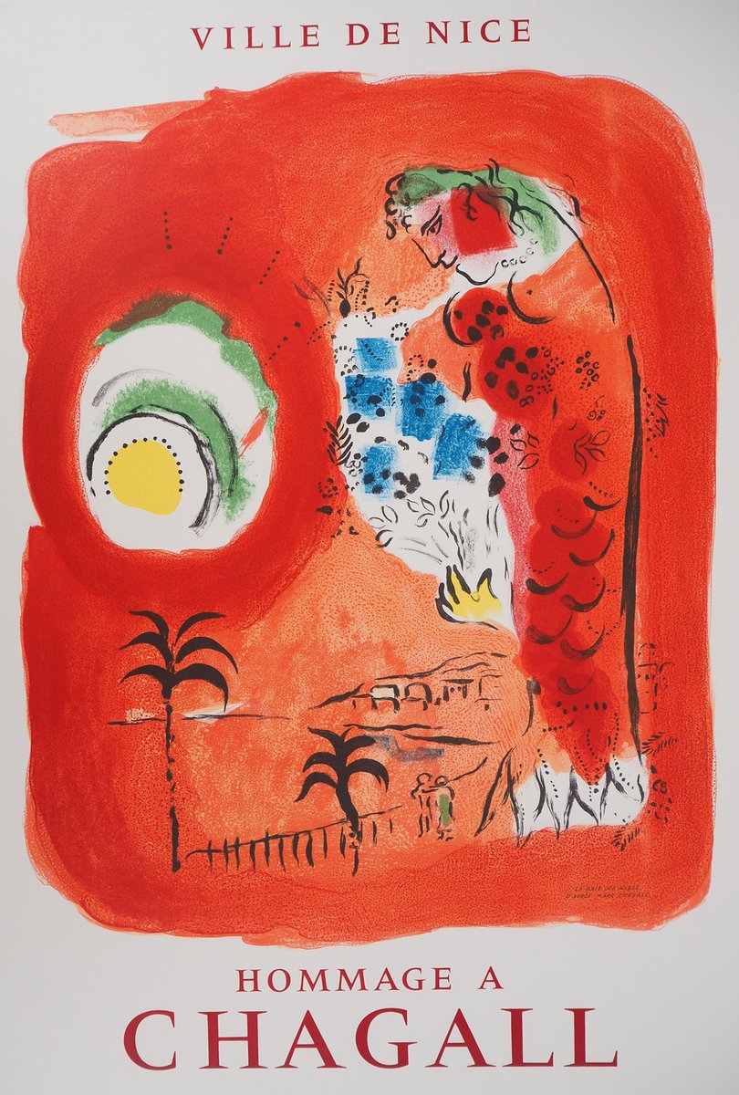 Marc Chagall, Baie Des Anges, The Red Mermaid, Lithograph Poster for ...