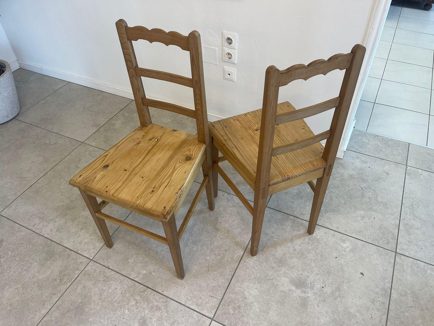 Set of Rustic Chairs in Spruce Wood, 1890s for sale at Pamono