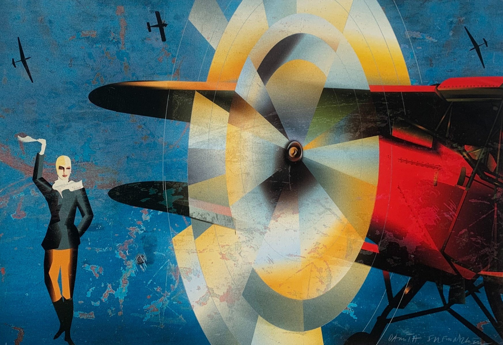 Danuta Dabrowska-Siemaszkiewicz, Hommage a Amelia Earhart, 2010s, Screen Print for sale at Pamono