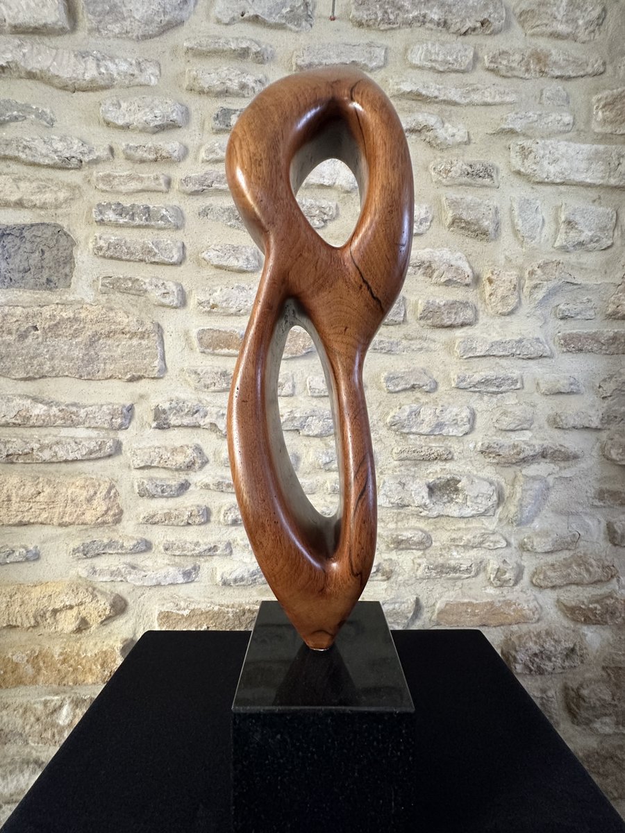 Large Freeform Sculpture, 1960s, Wood on Marble Base for sale at Pamono