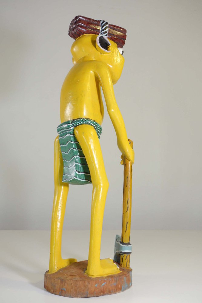 George Lilanga, Yellow Figure, 2000s, Wood & Enamel Paint for sale at ...