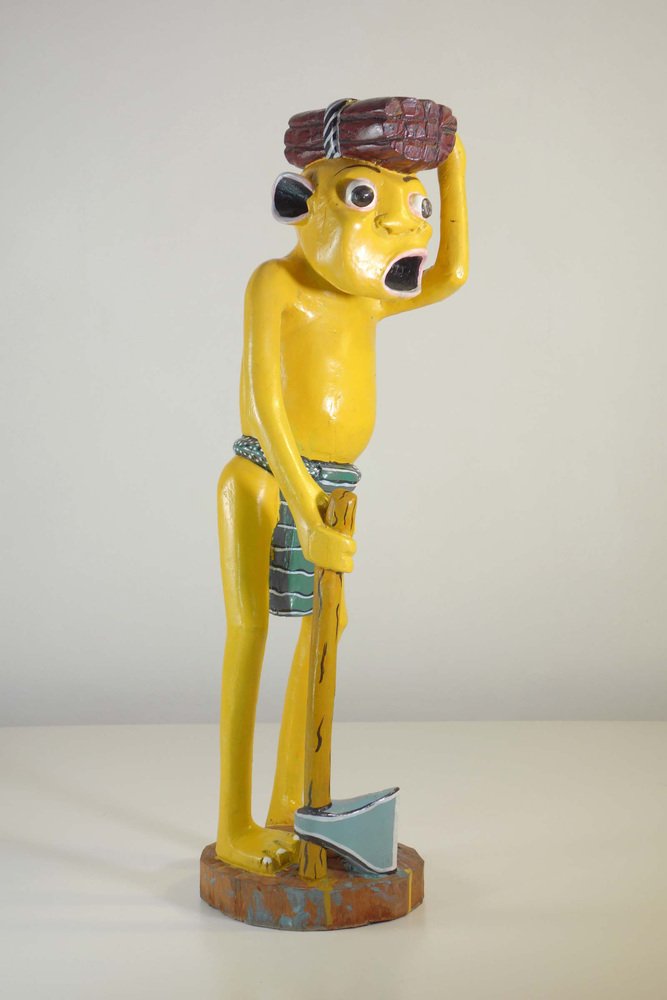 George Lilanga, Yellow Figure, 2000s, Wood & Enamel Paint for sale at ...