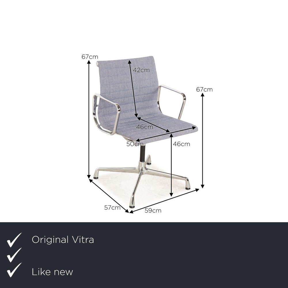 Aluminium Ea 104 Chairs with Armrests by Eames for Vitra, Set of 6 for ...
