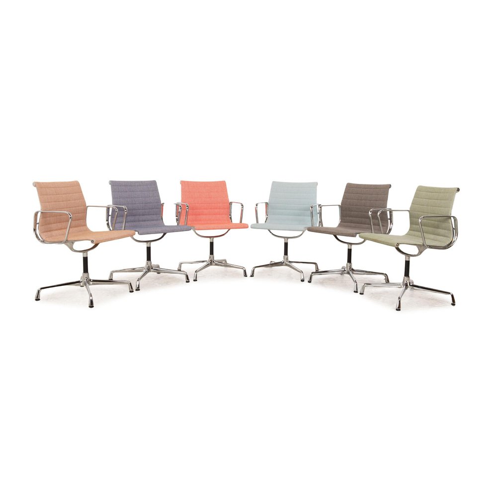 Aluminium Ea 104 Chairs with Armrests by Eames for Vitra, Set of 6 for ...