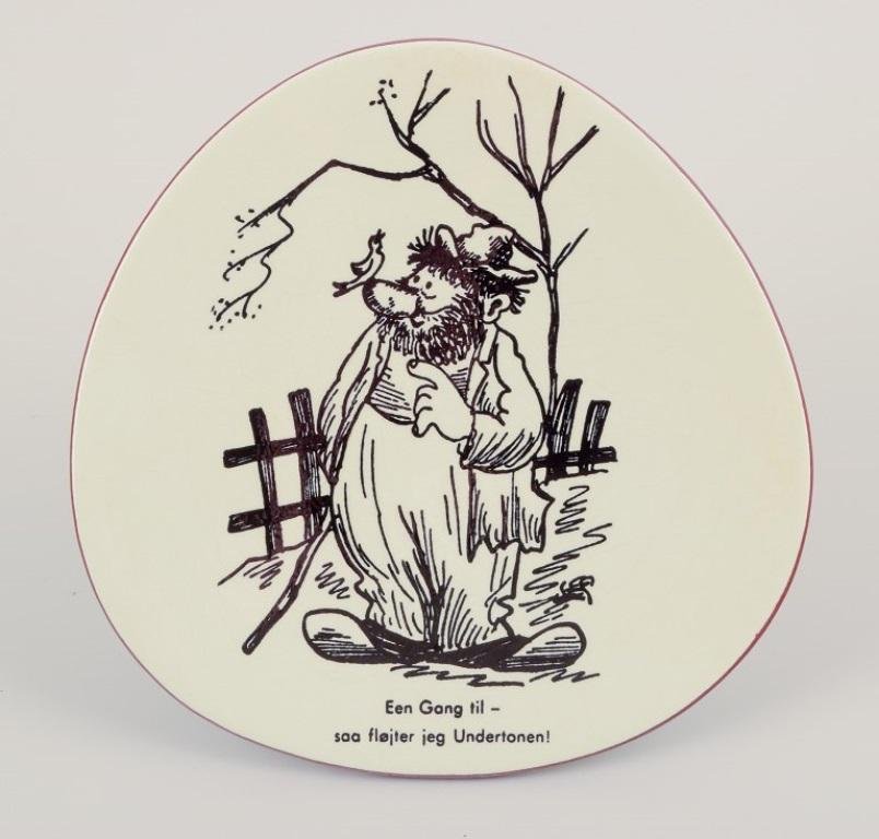 Plates in Stoneware with Satirical Cartoons by Storm P. for Knabstrup ...