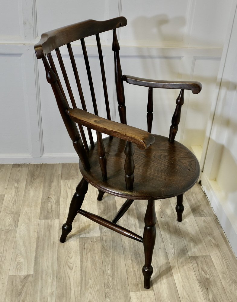 19th Century Windsor Country Penny Seat Carver Chair, 1890s for sale at ...