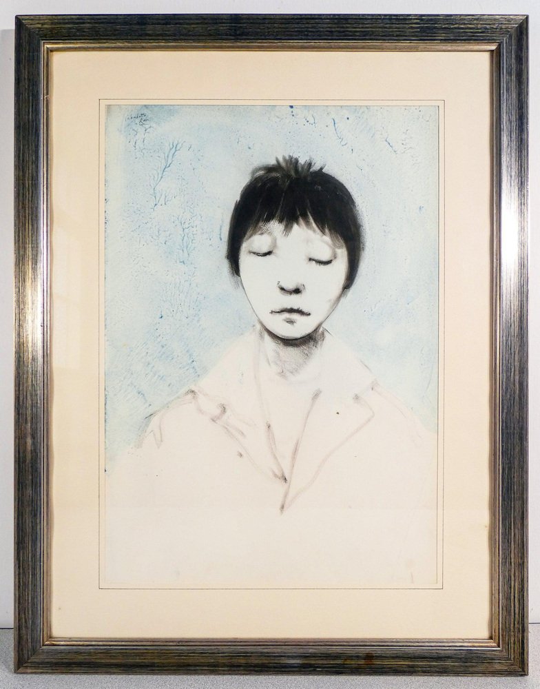 Enrico Colombotto Rosso, Portrait, 1978, Watercolor for sale at Pamono