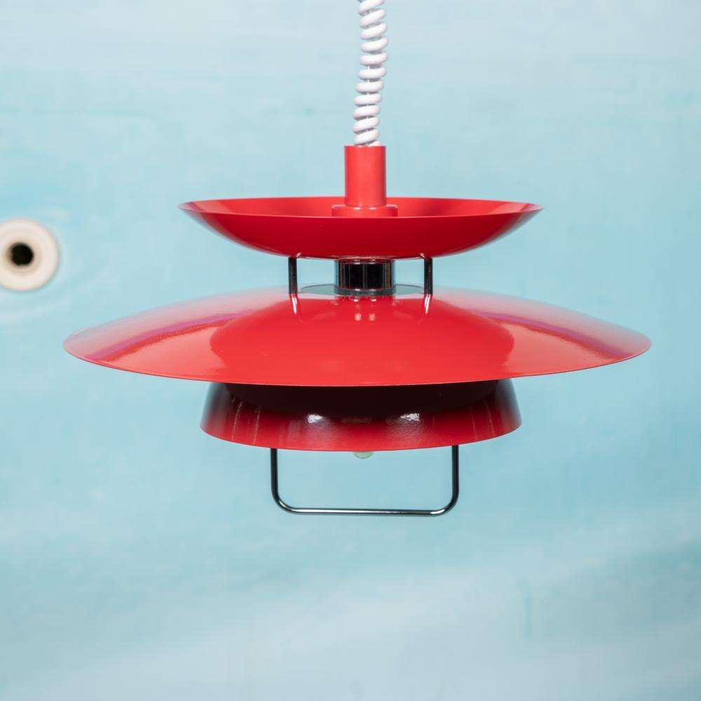 Vintage Scandinavian Scale Lamp in Red for sale at Pamono