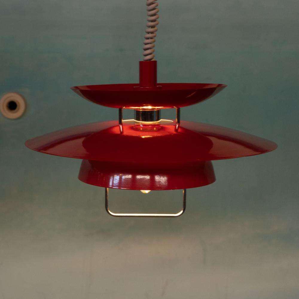 Vintage Scandinavian Scale Lamp in Red for sale at Pamono
