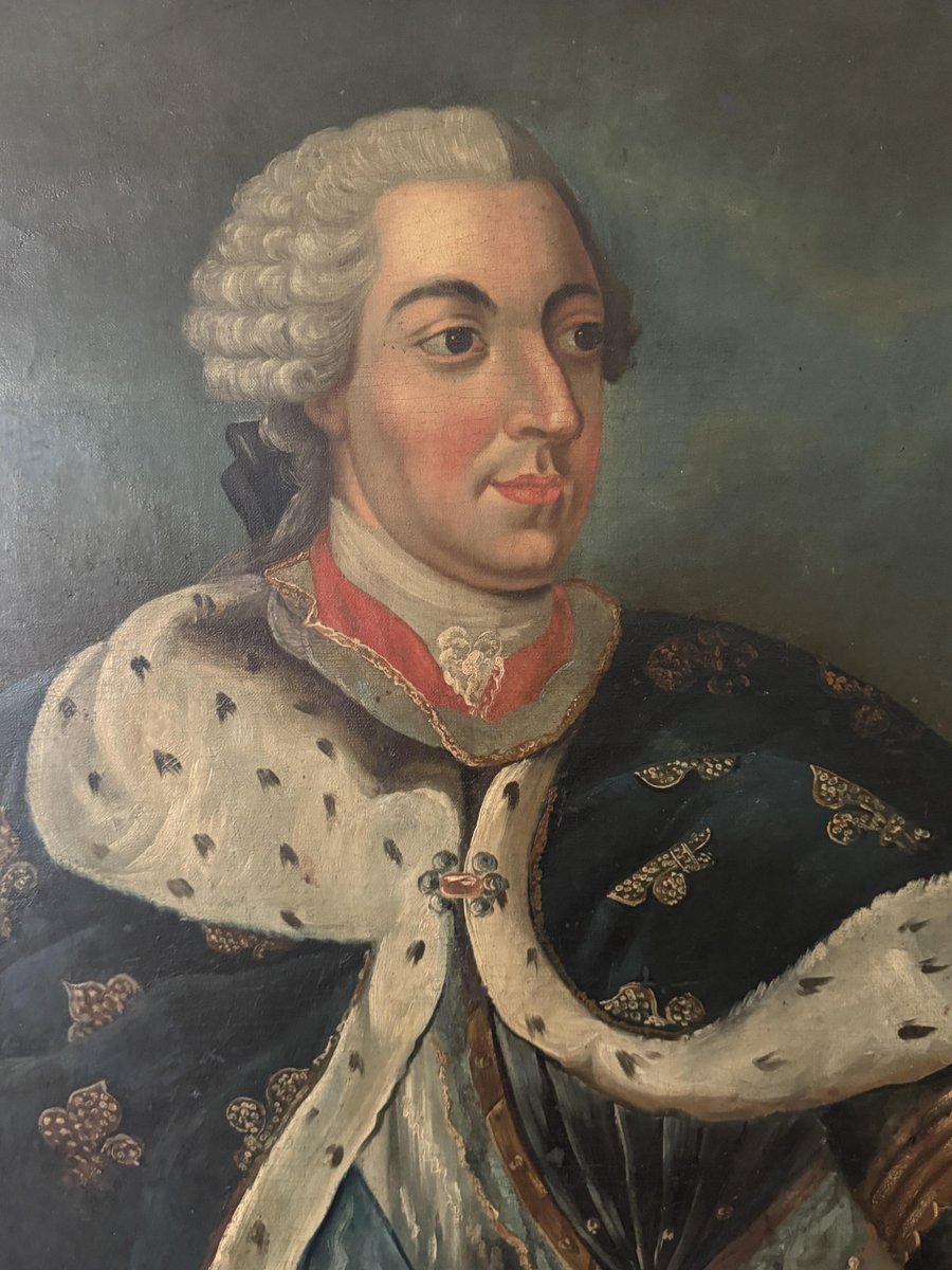 Portrait of Louis XV, 1750-1780, Oil on Canvas for sale at Pamono