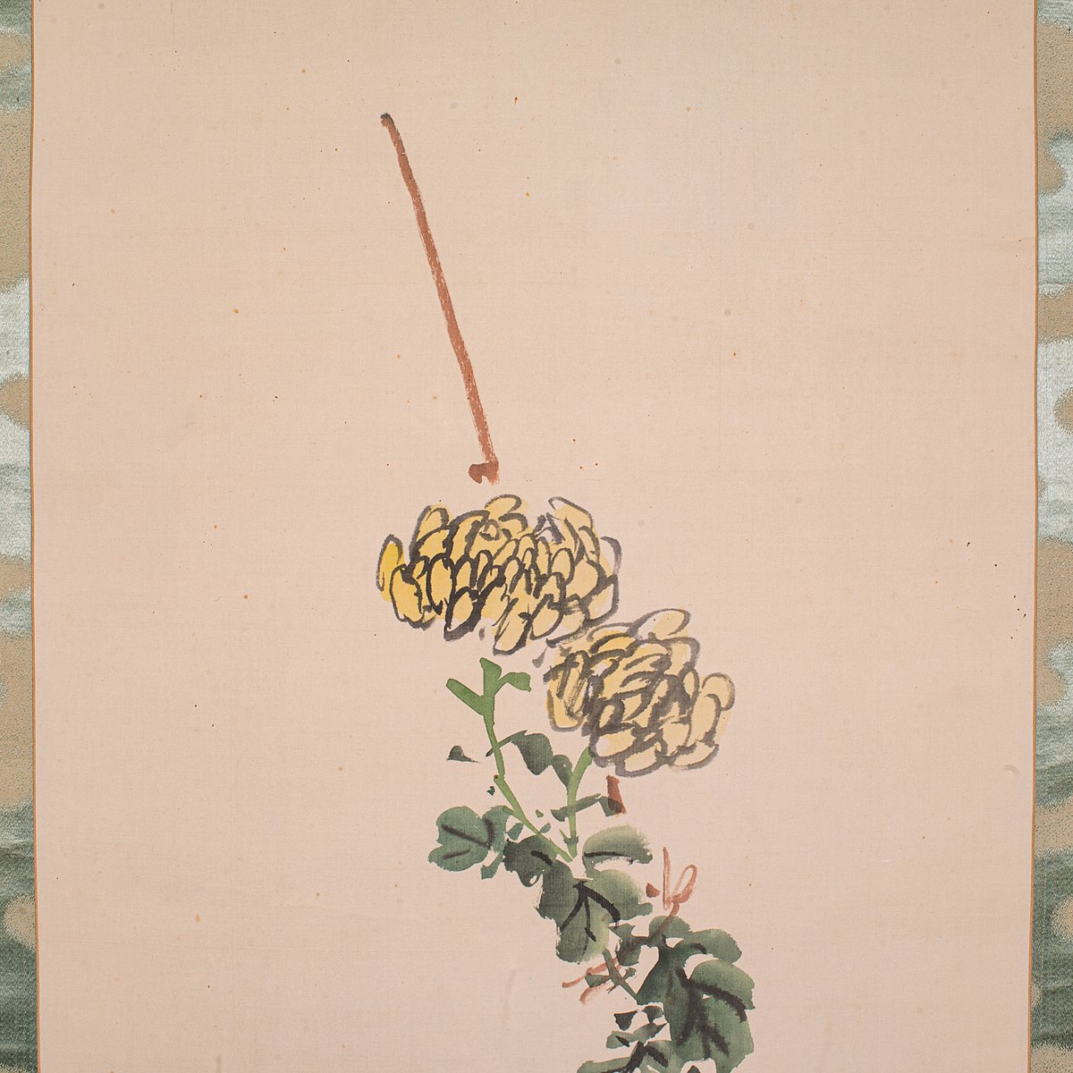 Tall Japanese Silk Cotton Scroll Painting, 1920s for sale at Pamono