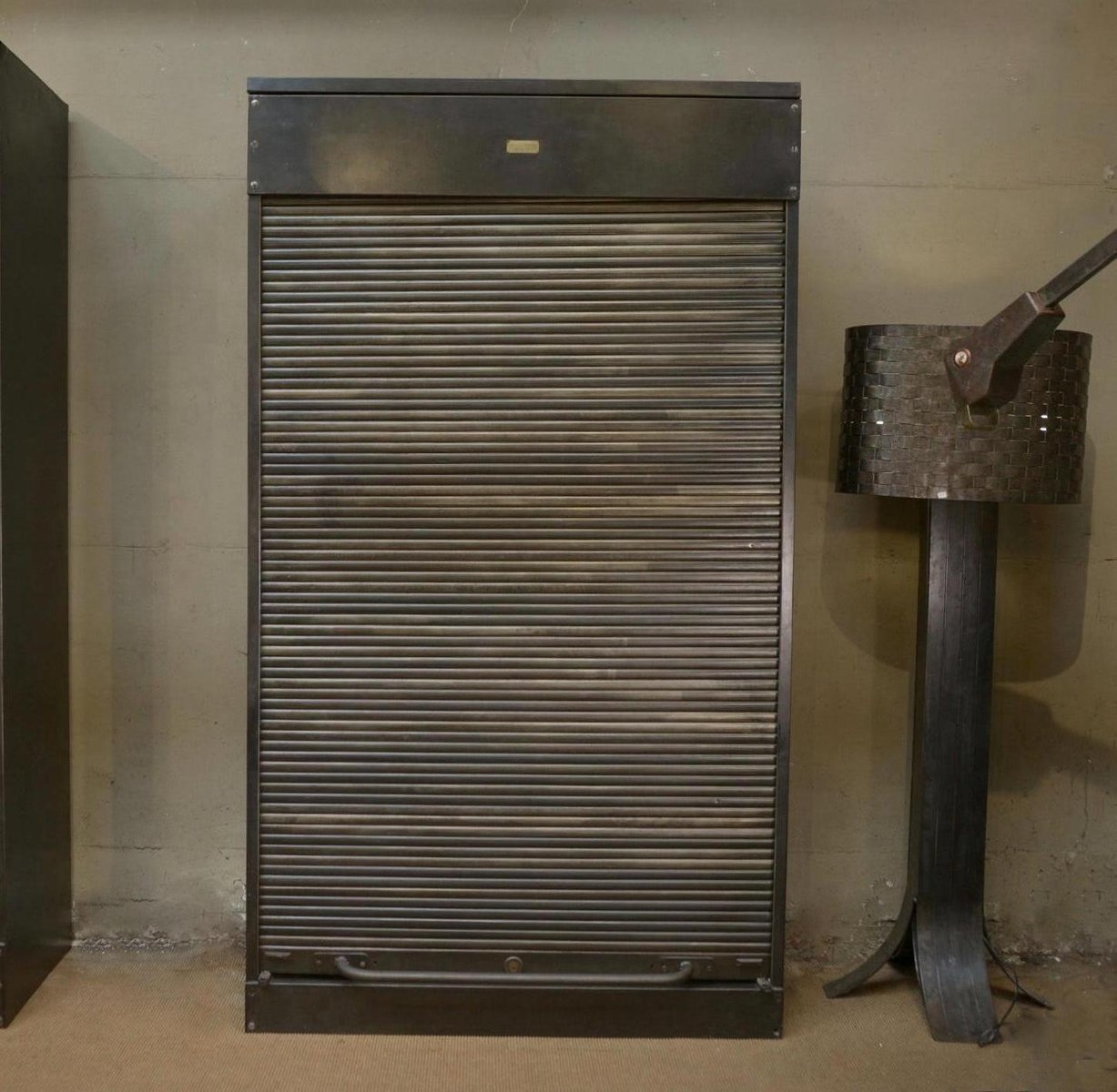 Metal Filing Cabinet with Shutter from Ronéo, 1950s for sale at Pamono