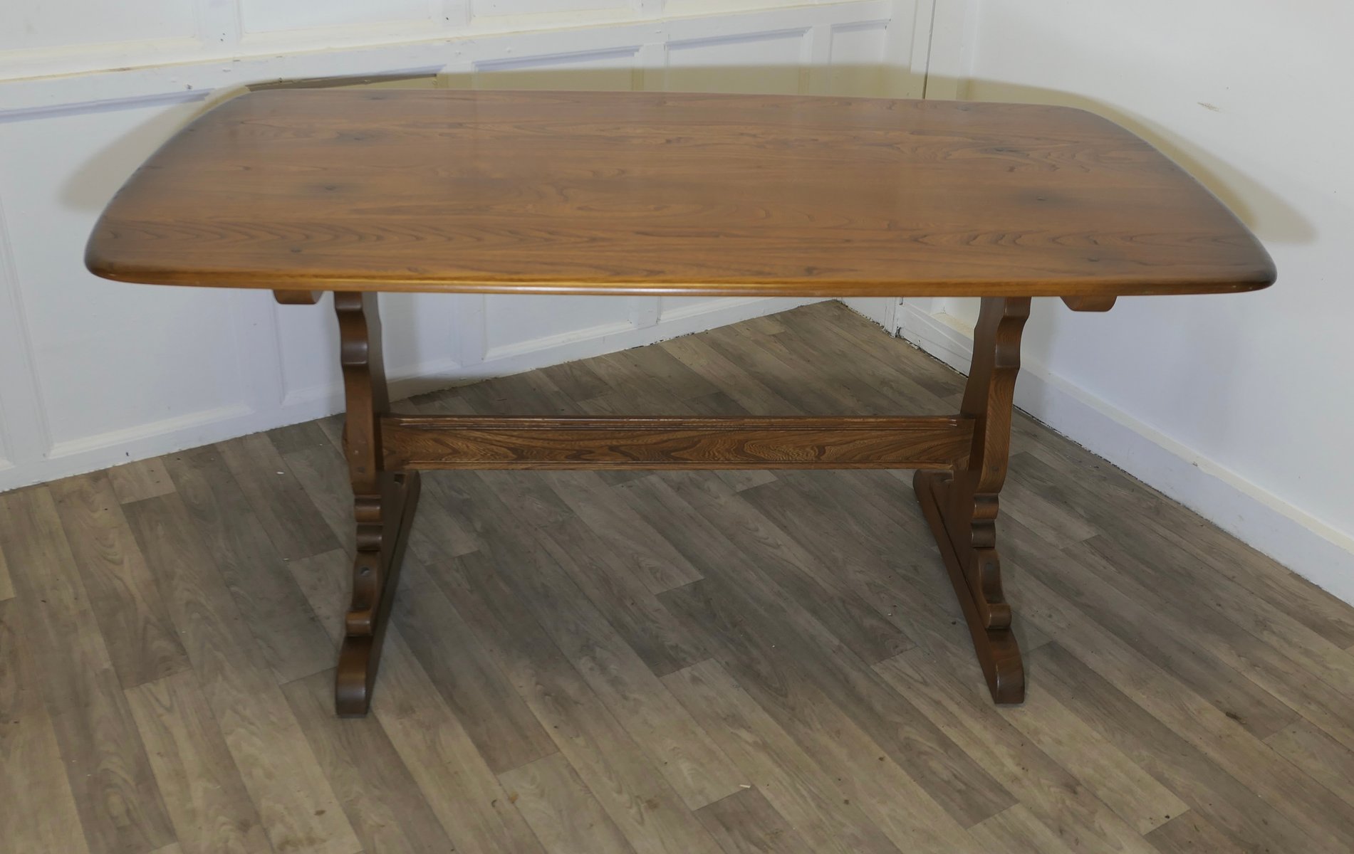 Golden Elm Refectory Dining Table from Ercol, 1960s for sale at Pamono