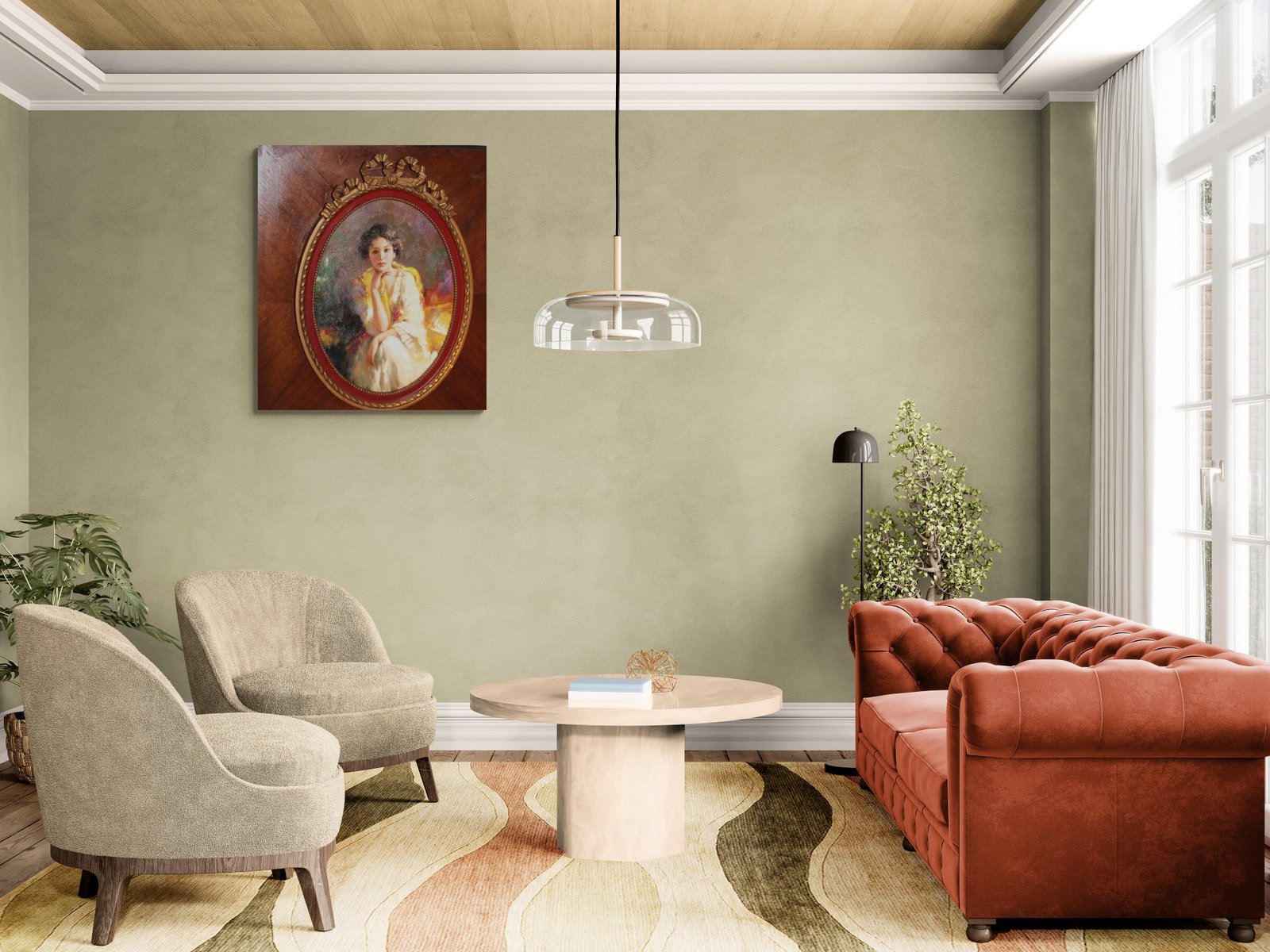 Pino Daeni, Italian Portrait, Oil on Board, 1990s for sale at Pamono