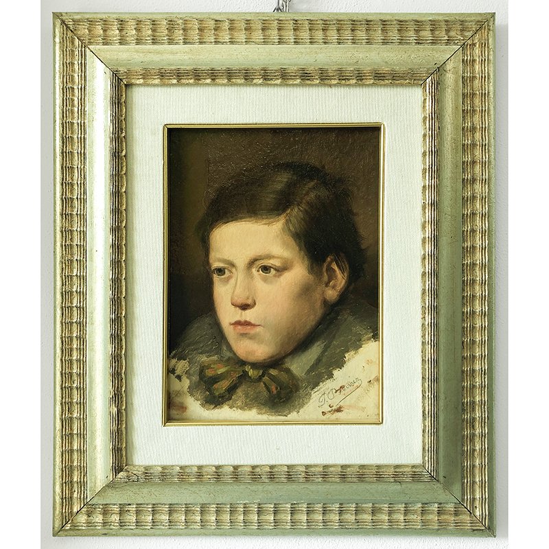 Pietro Bouvier, Portrait of a Boy, 1890s-1910s, Oil on Cardboard for ...