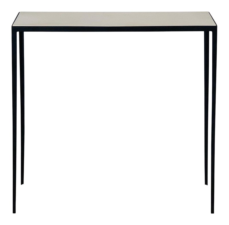 Slender Wrought Iron and Parchment Etude Console Table by Atelier ...