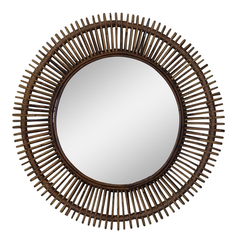 Oculus Round Rattan Mirrors by Atelier Cabanel, Set of 2 for sale at Pamono