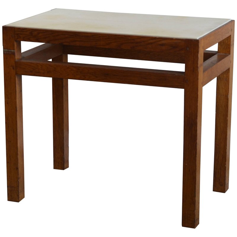 Oak and Parchment Tenon Side Table by Design Frères for sale at Pamono