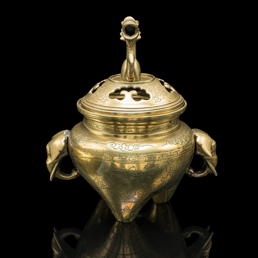 Antique Chinese Decorative Incense Burner, 1890s for sale at Pamono